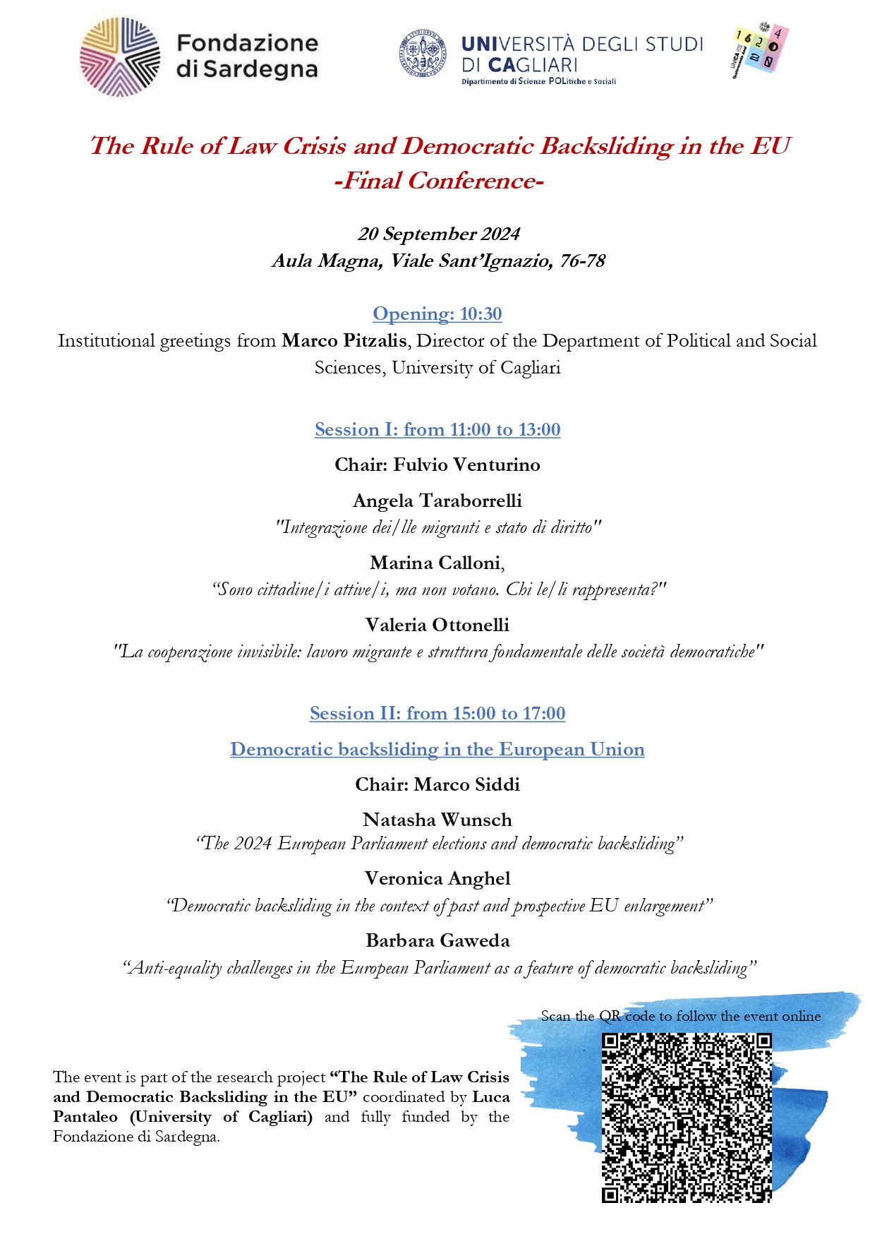 Iniziative dell'Università degli Studi di Cagliari connesse al PRIN D.E ...